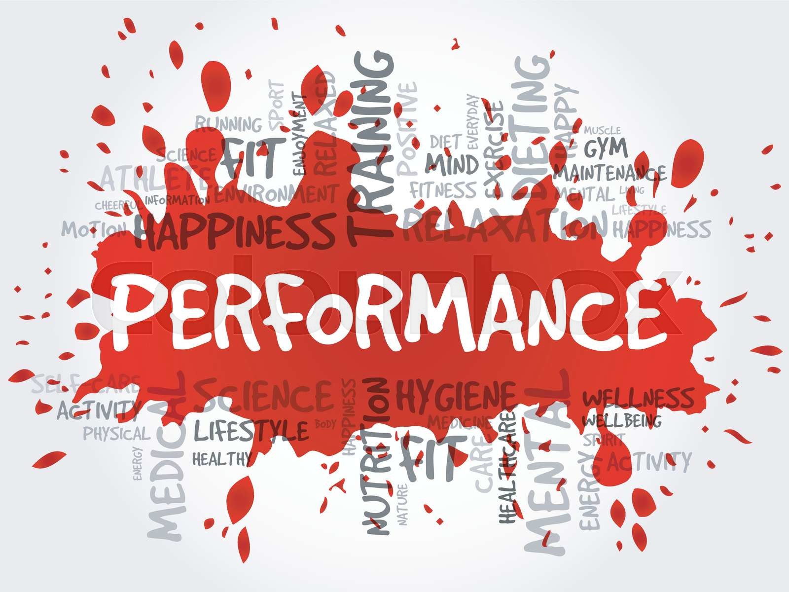 PERFORMANCE word cloud, fitness | Stock vector | Colourbox