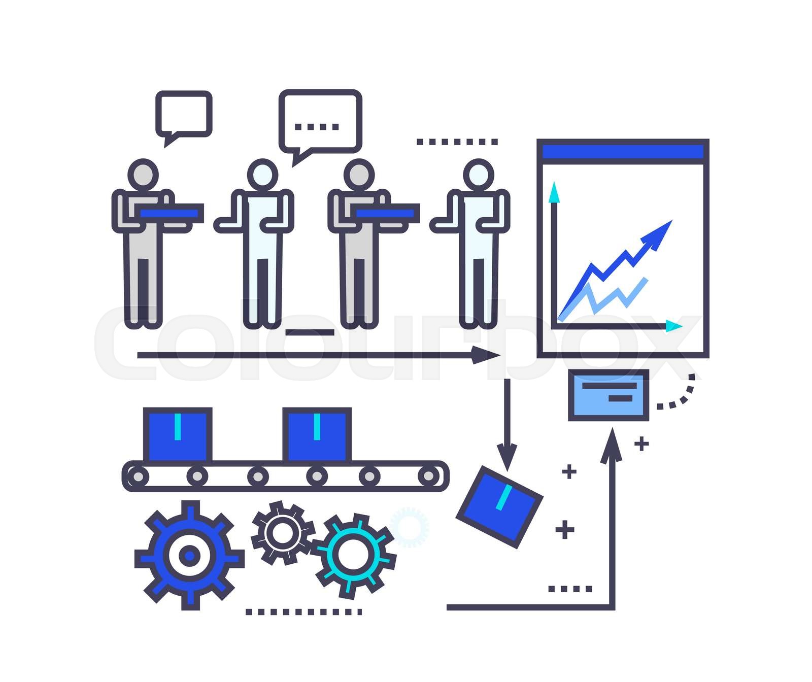 Analysis of Production Flat Style Icon | Stock vector | Colourbox