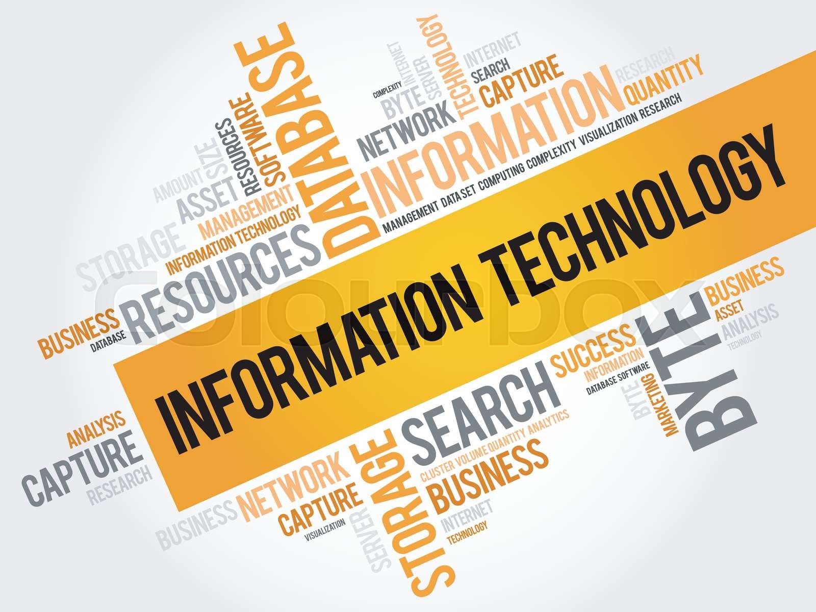 Information technology word cloud | Stock vector | Colourbox