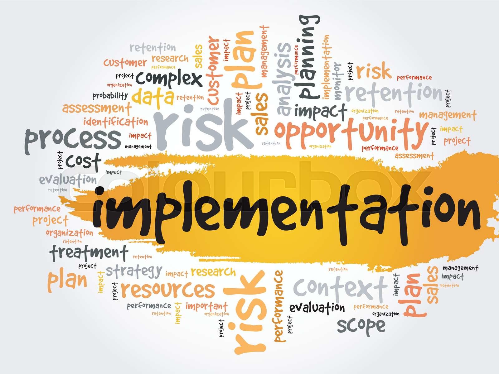 Implementation word cloud | Stock vector | Colourbox