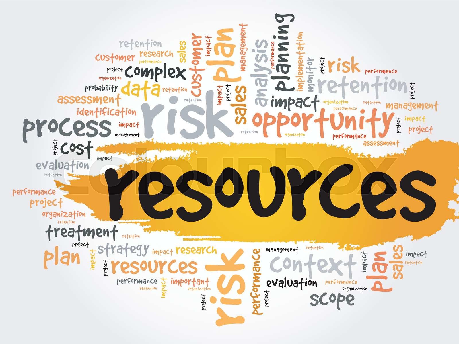 RESOURCES word cloud | Stock vector | Colourbox