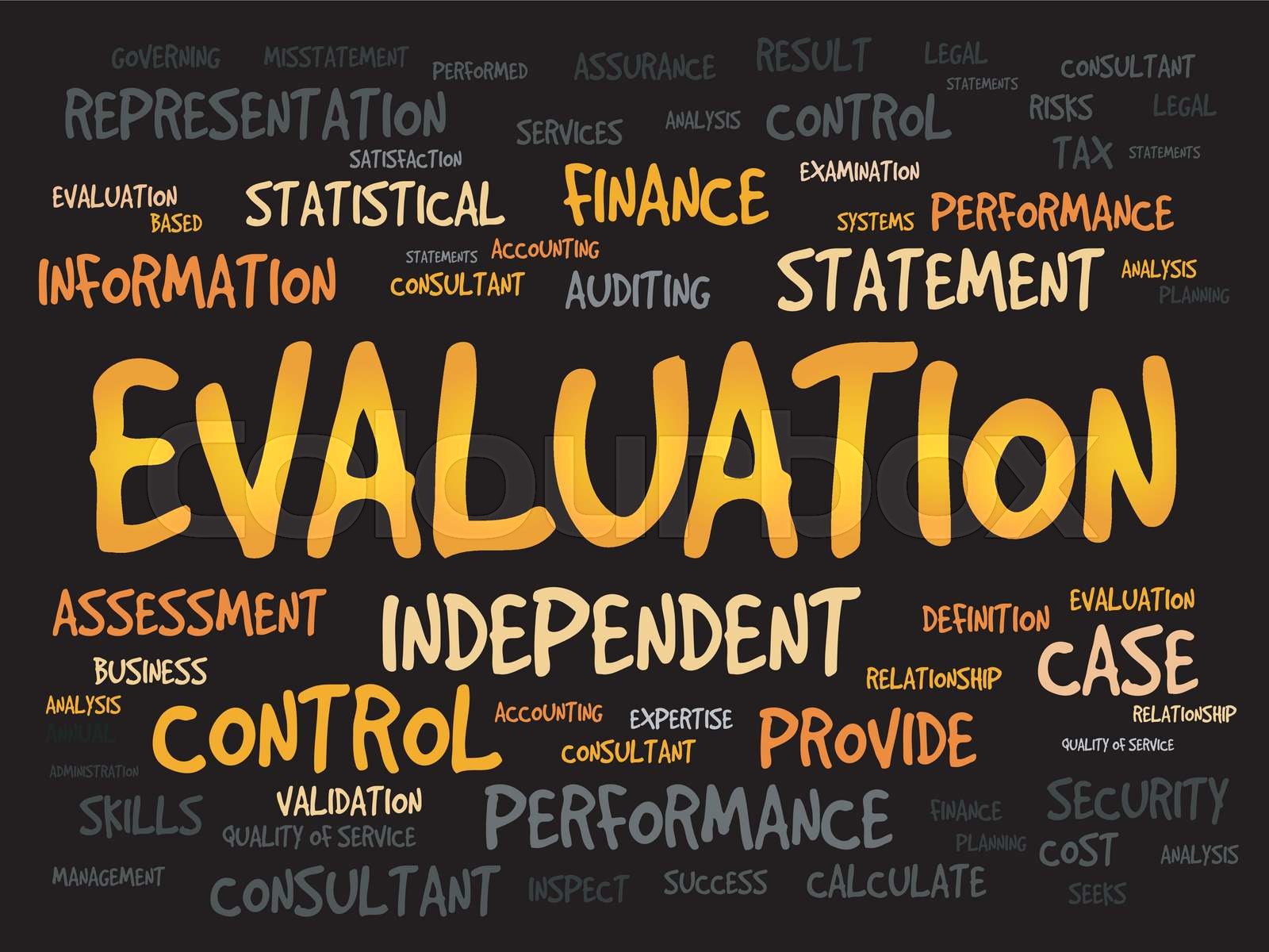 EVALUATION word cloud | Stock vector | Colourbox