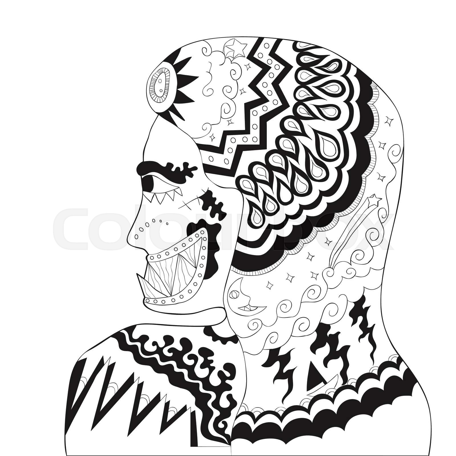Hand drawn girl's giant - art vector illustration | Stock vector ...