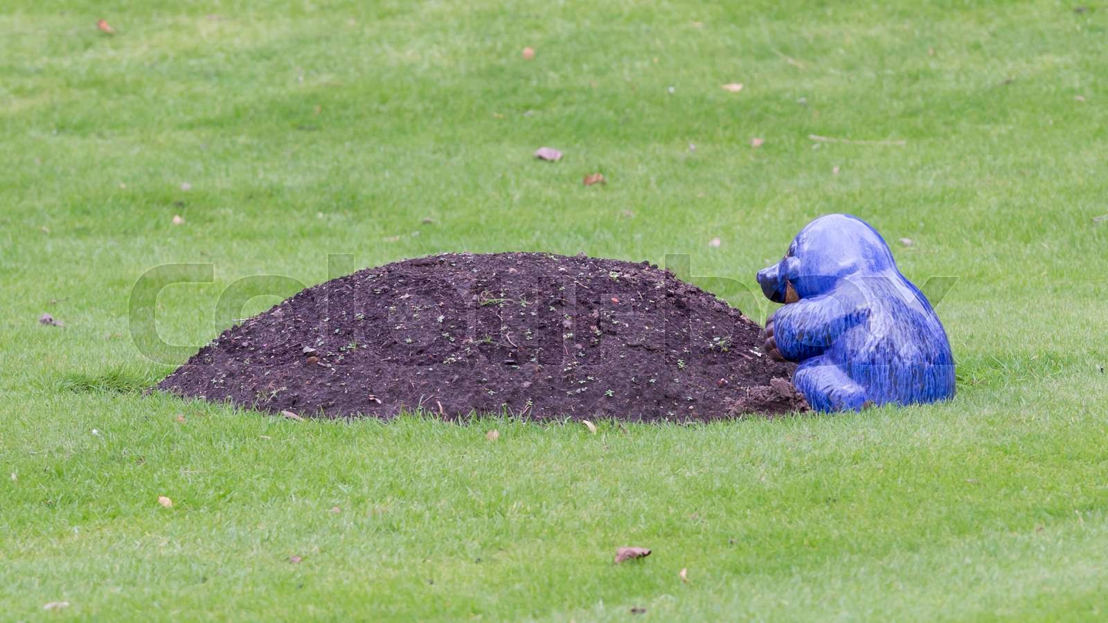 Blue mole statue | Stock image | Colourbox