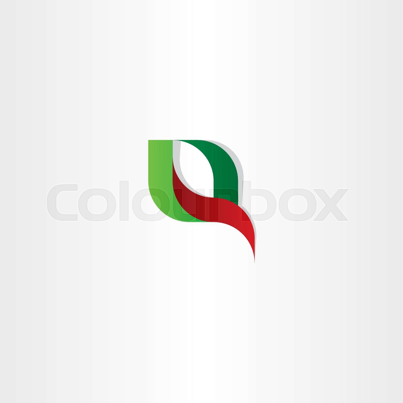 q letter logo red green icon vector | Stock vector | Colourbox