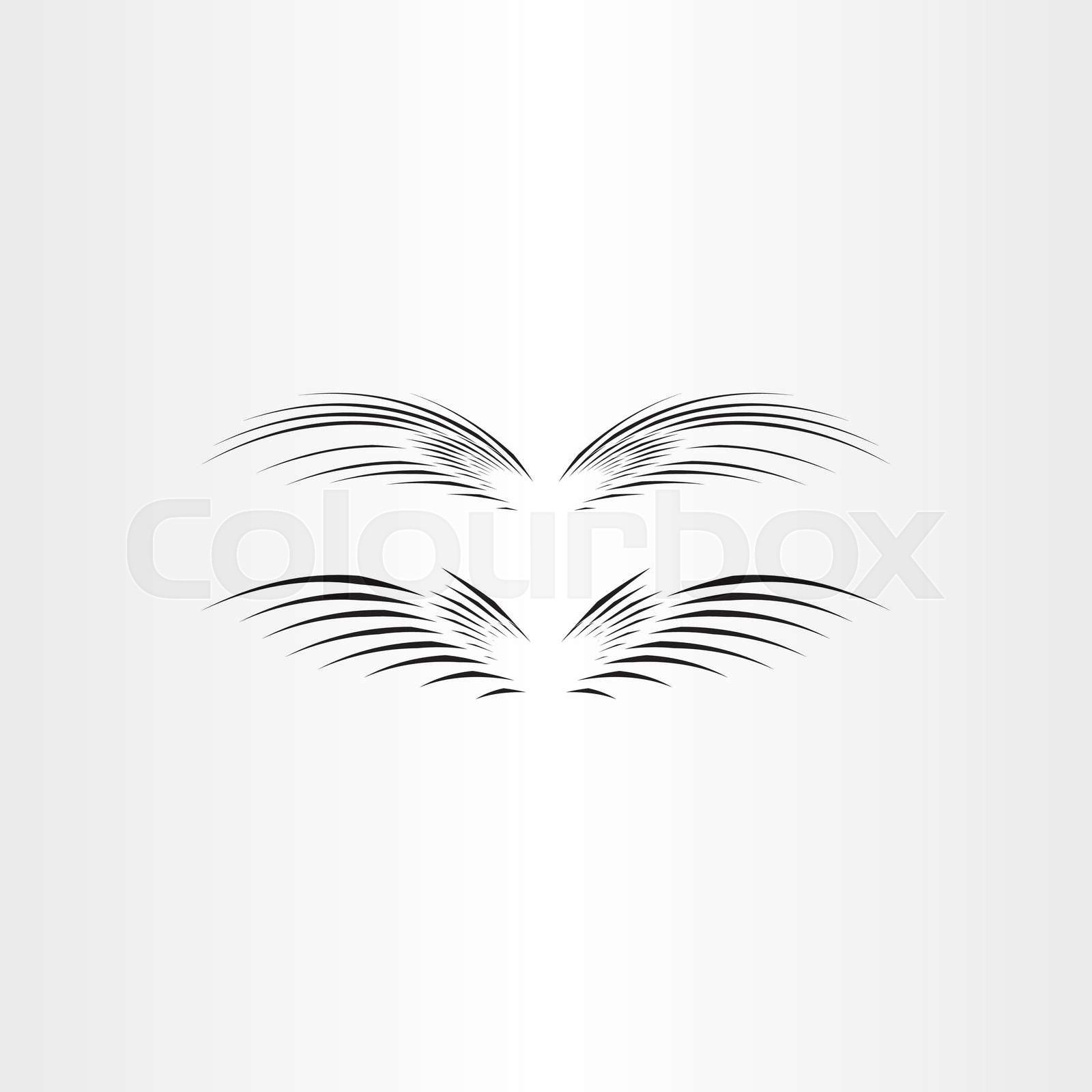 stylized black vector bird wings | Stock vector | Colourbox