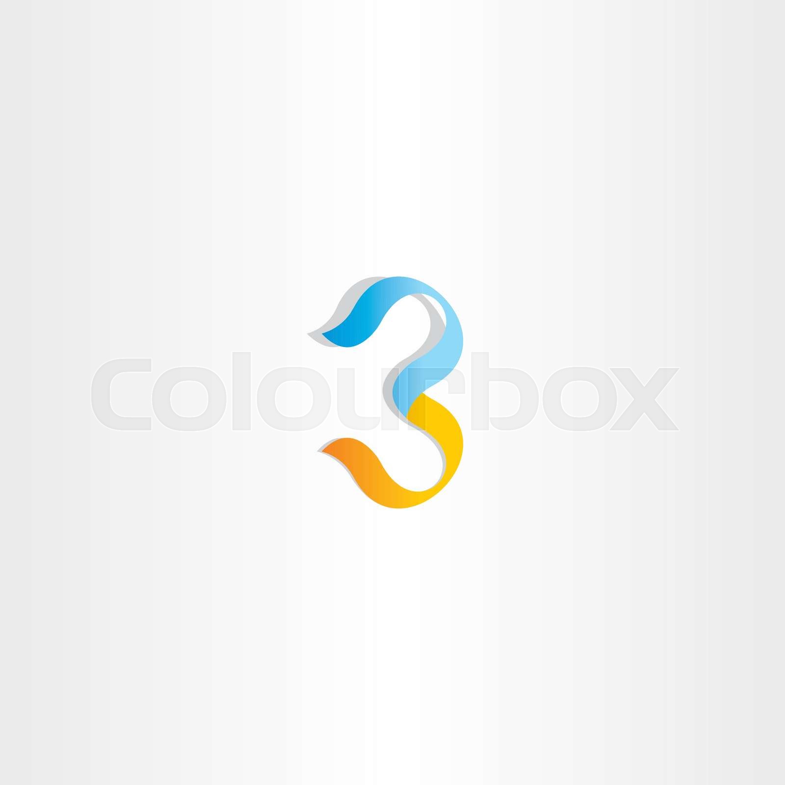 stylized logo number 3 three third icon | Stock vector | Colourbox