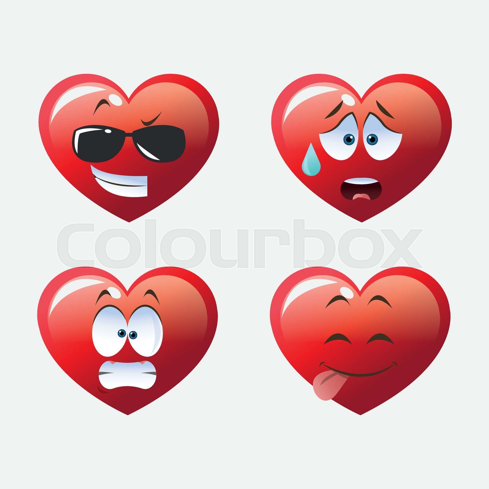 Heart shape cartoon | Stock vector | Colourbox