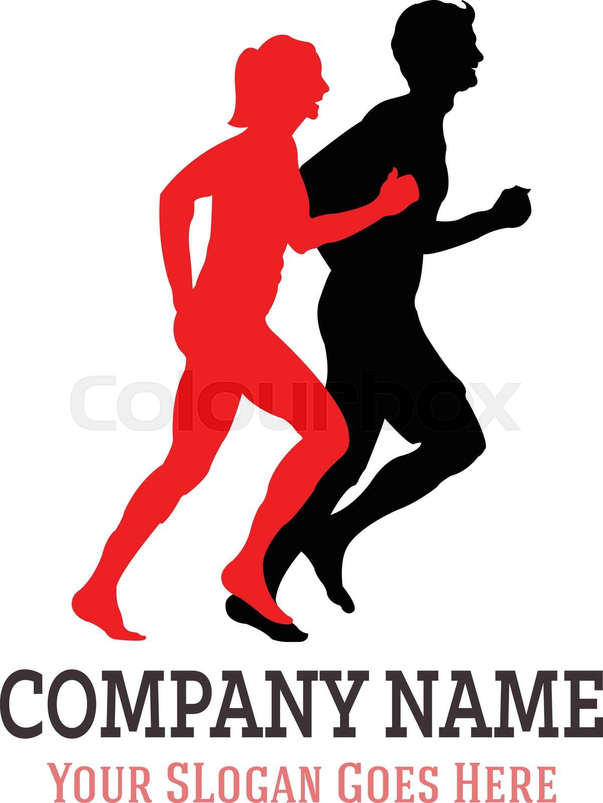 Running Partner Silhouette Logo | Stock vector | Colourbox
