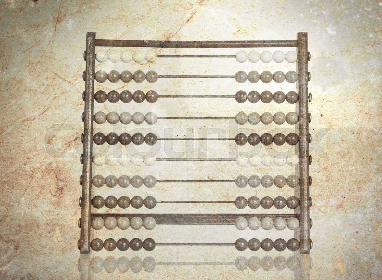 Vintage picture of an old abacus | Stock image | Colourbox