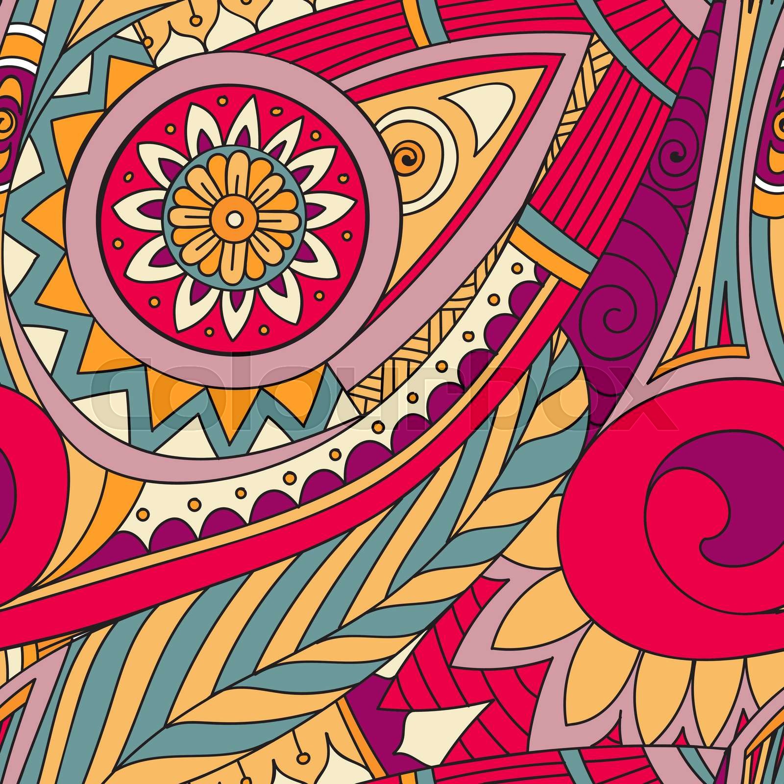 Drawing doddle seamless pattern | Stock vector | Colourbox