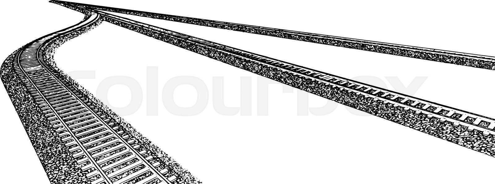 Railroad track silhouettes. tracks cartoon vector. | Stock vector ...