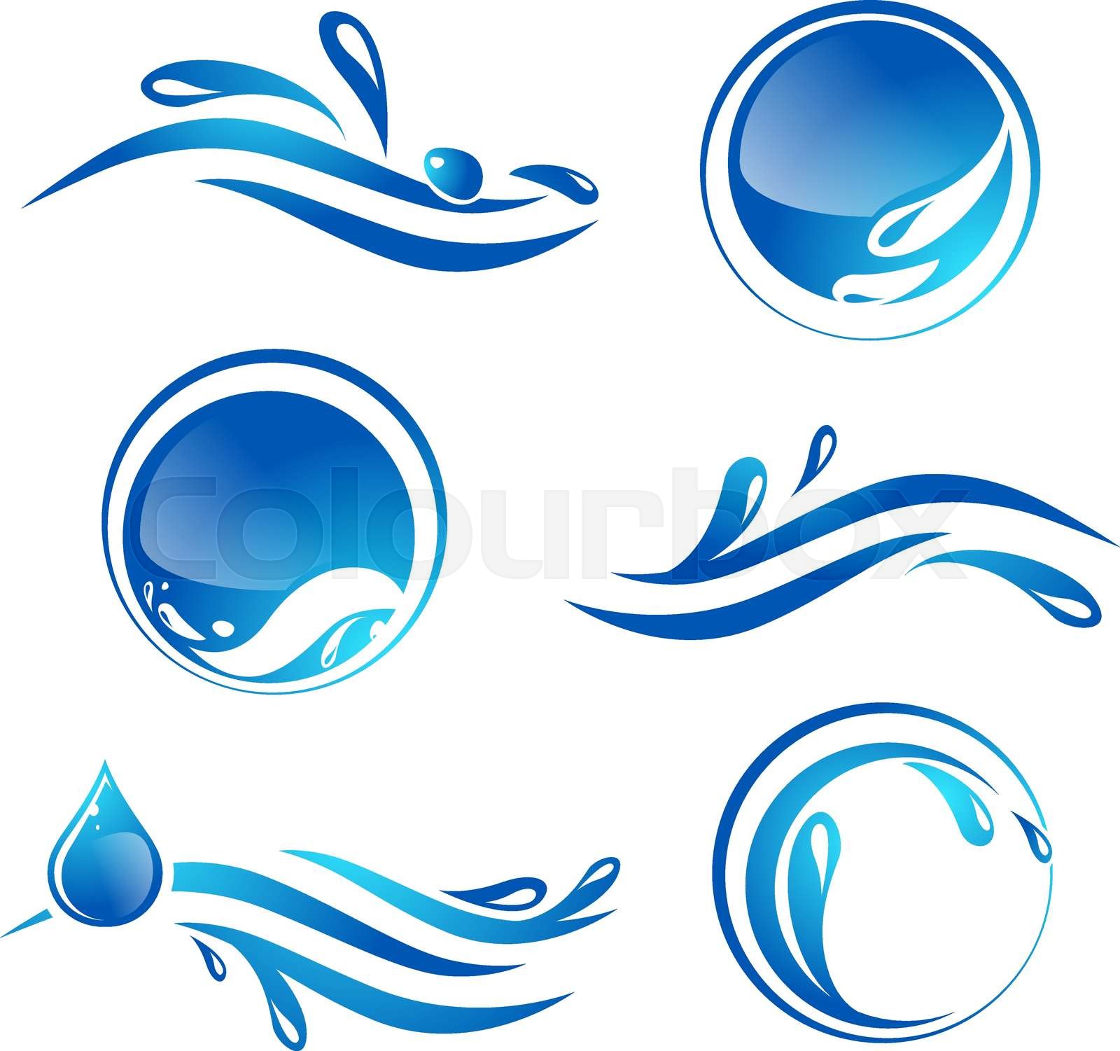 Water Splash Logo Set | Stock vector | Colourbox
