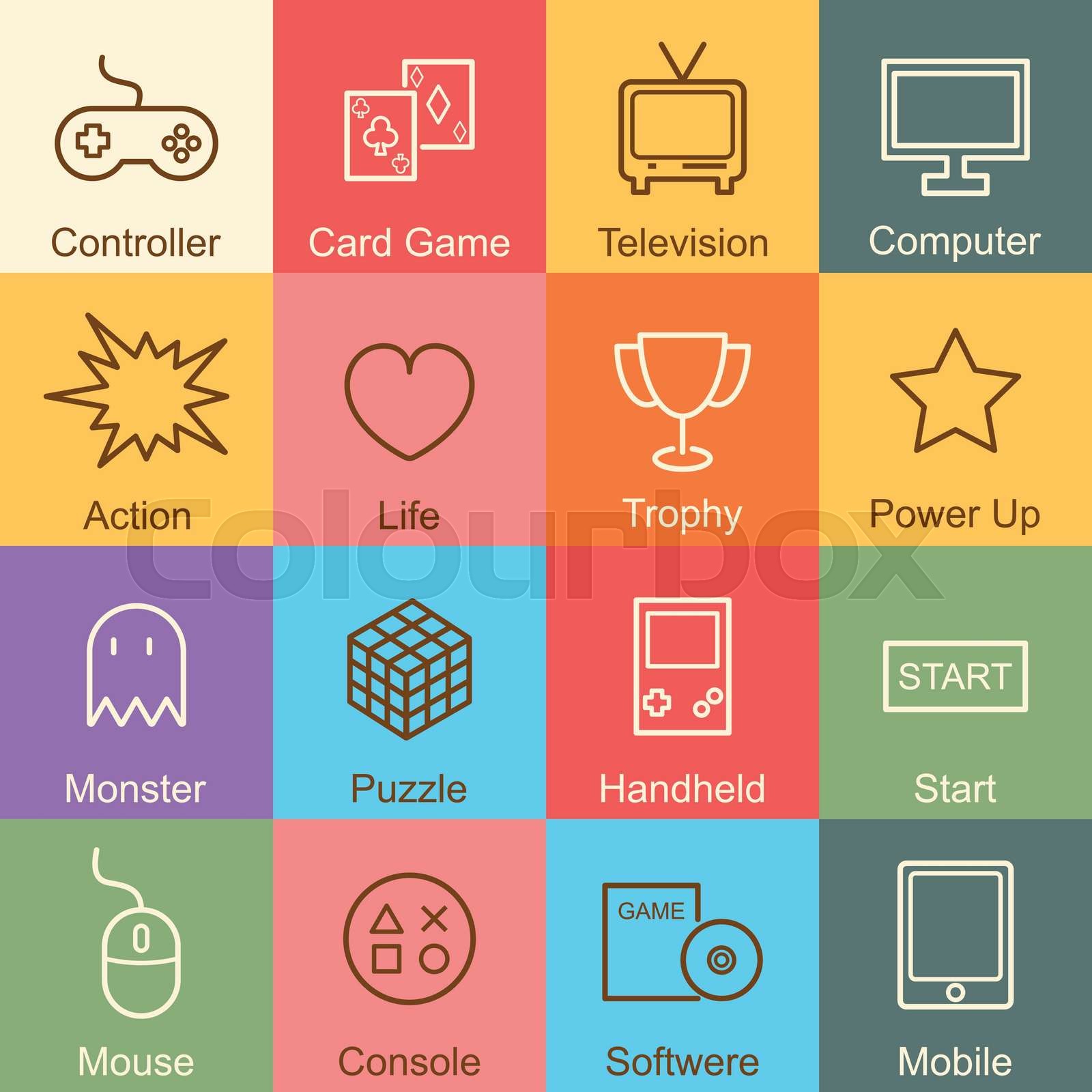 game outline design | Stock vector | Colourbox