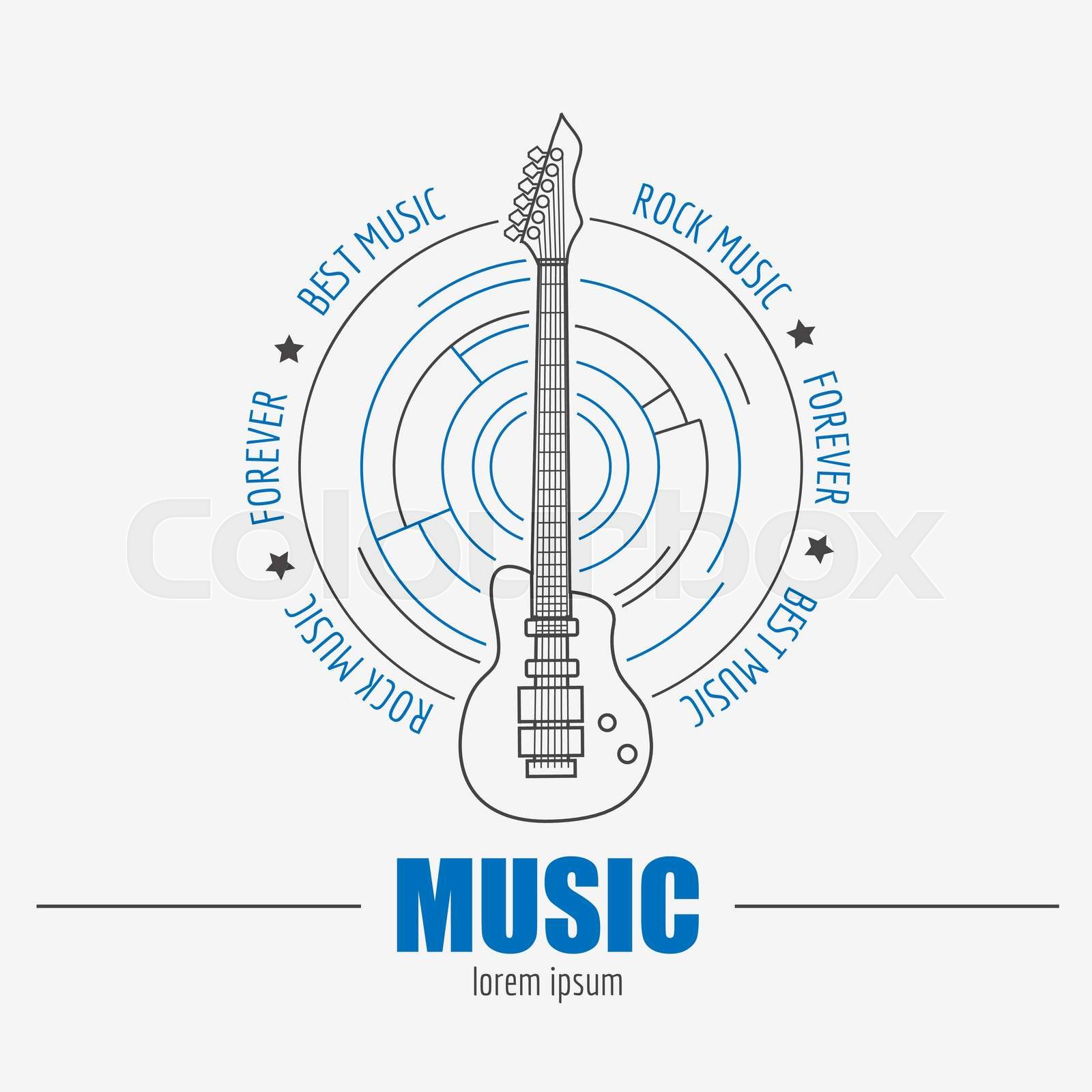 Musical instruments logos and badges. Graphic template | Stock vector ...