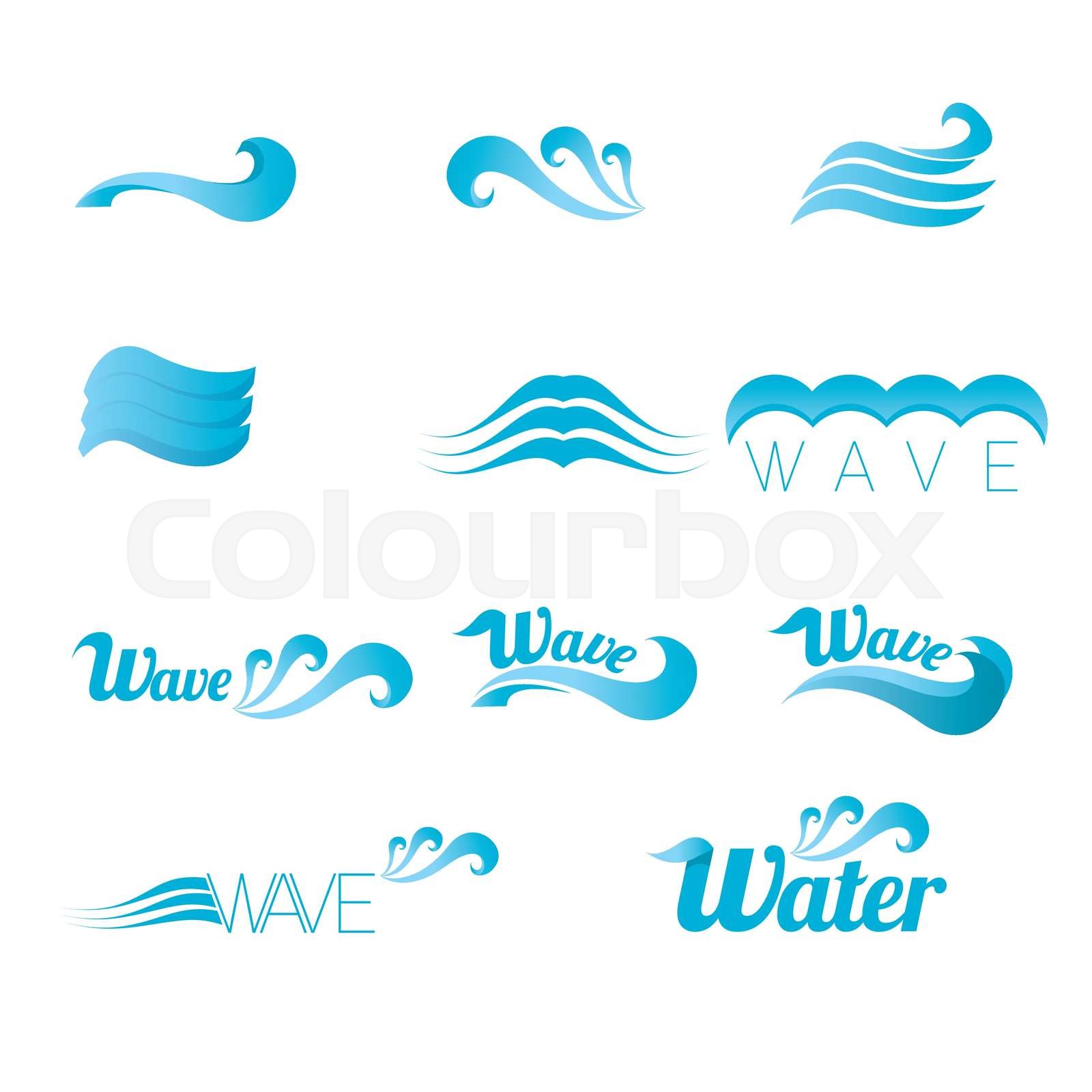 blue wave logo design elements. abstract wave | Stock vector | Colourbox