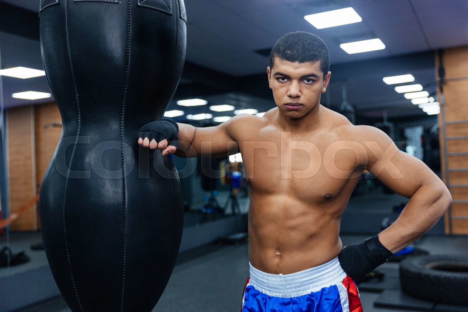 Male boxer standing in gym | Stock image | Colourbox