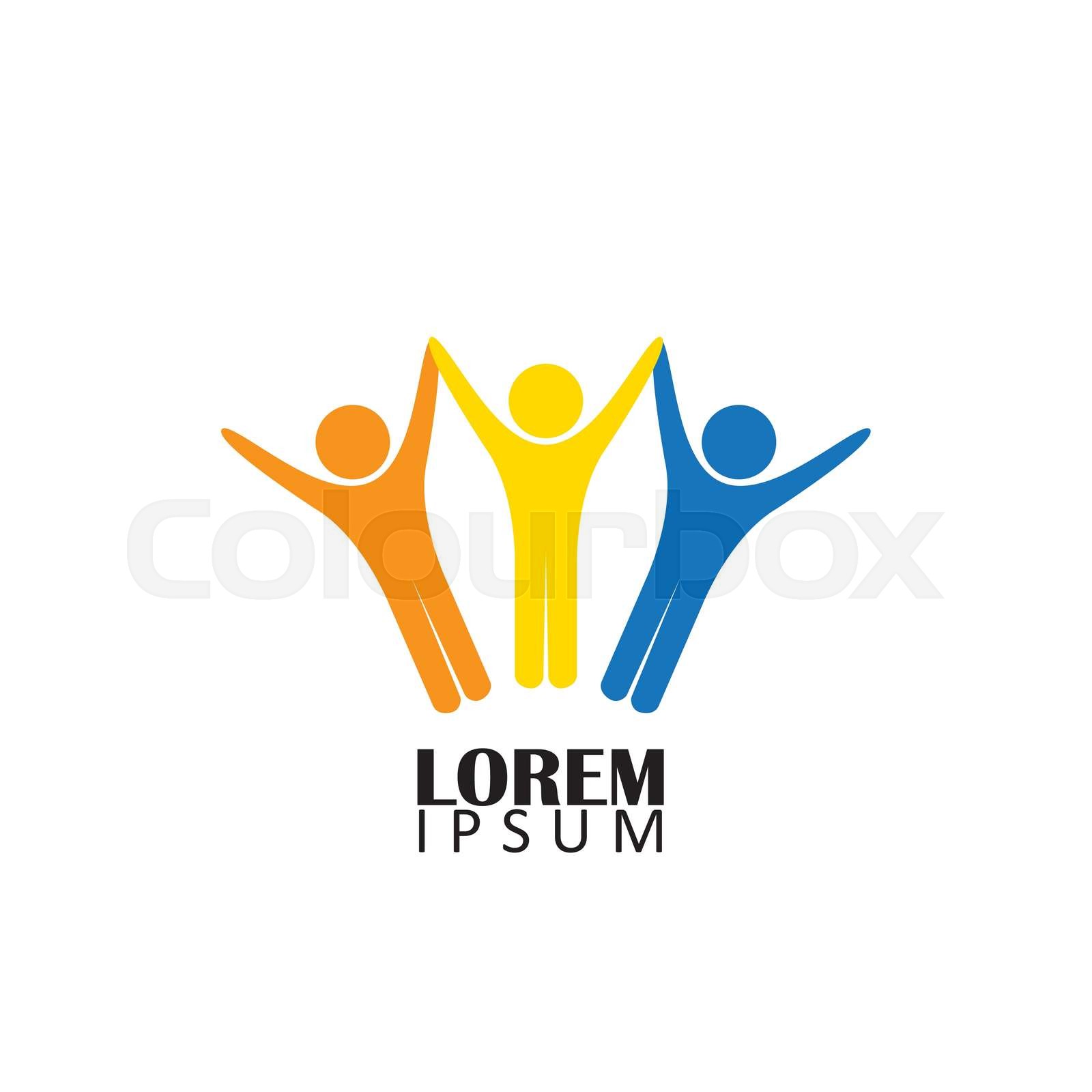 concept vector icon of happy friends together | Stock vector | Colourbox