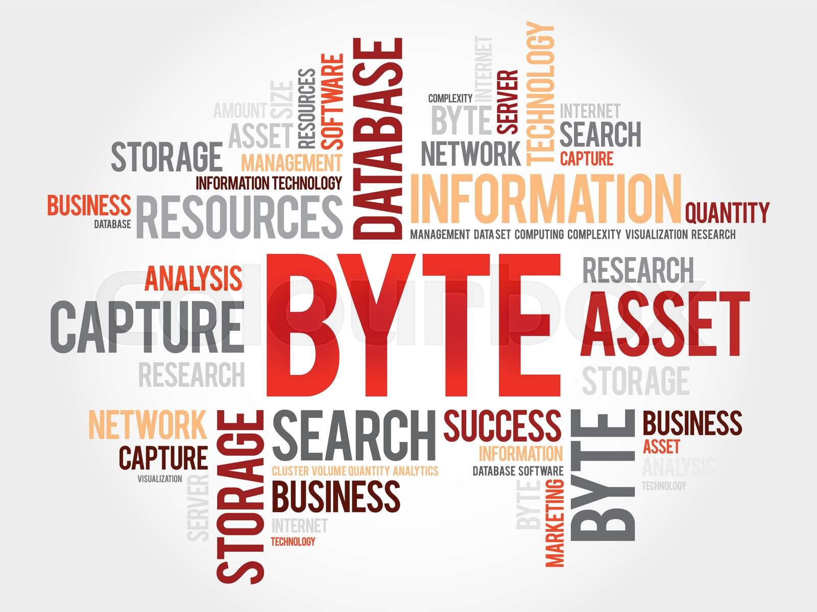 Byte word cloud | Stock vector | Colourbox
