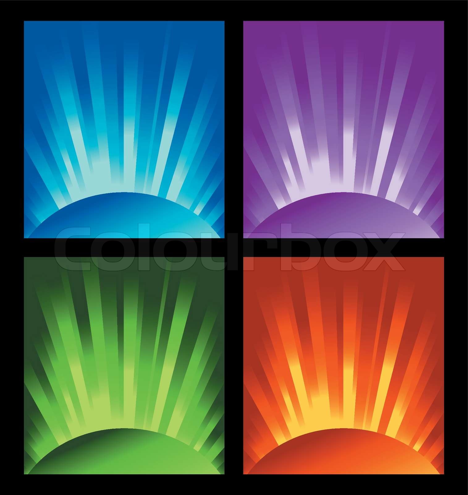 illustration of rays of light in different colors | Stock vector ...