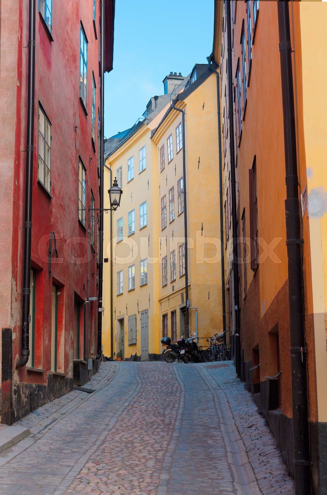 old town street in Stockholm, Sweden | Stock image | Colourbox