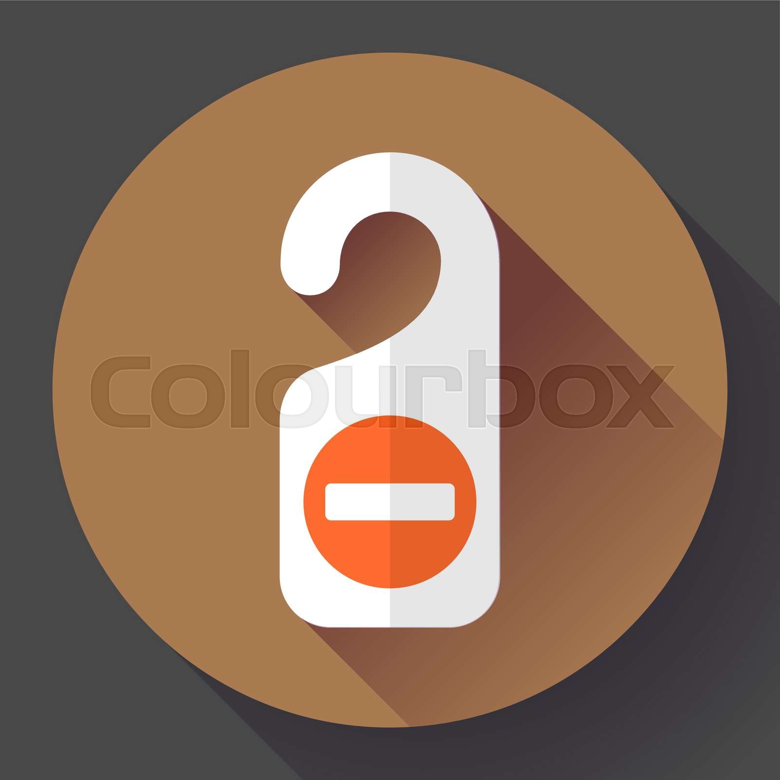 hanger sign do not disturb icon with long shadow. Flat design style ...