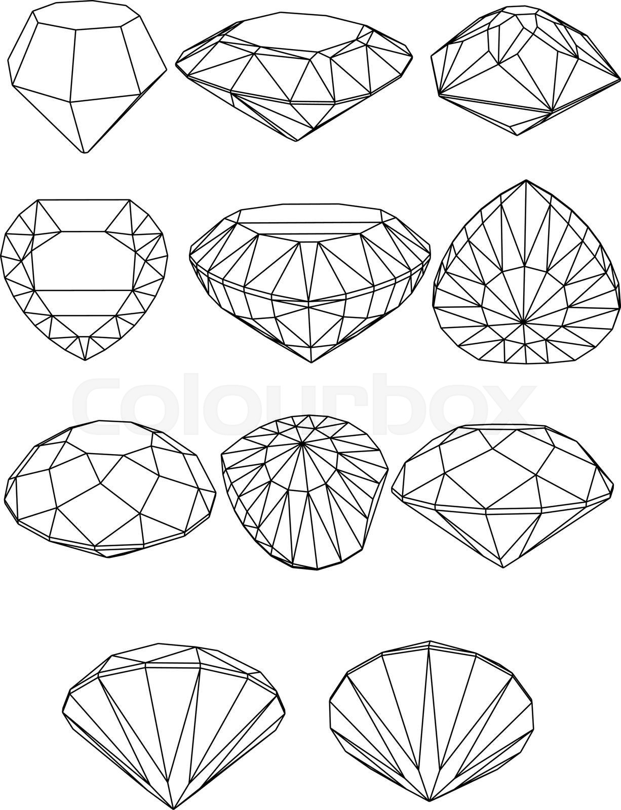 Vector set of diamond design elements | Stock vector | Colourbox
