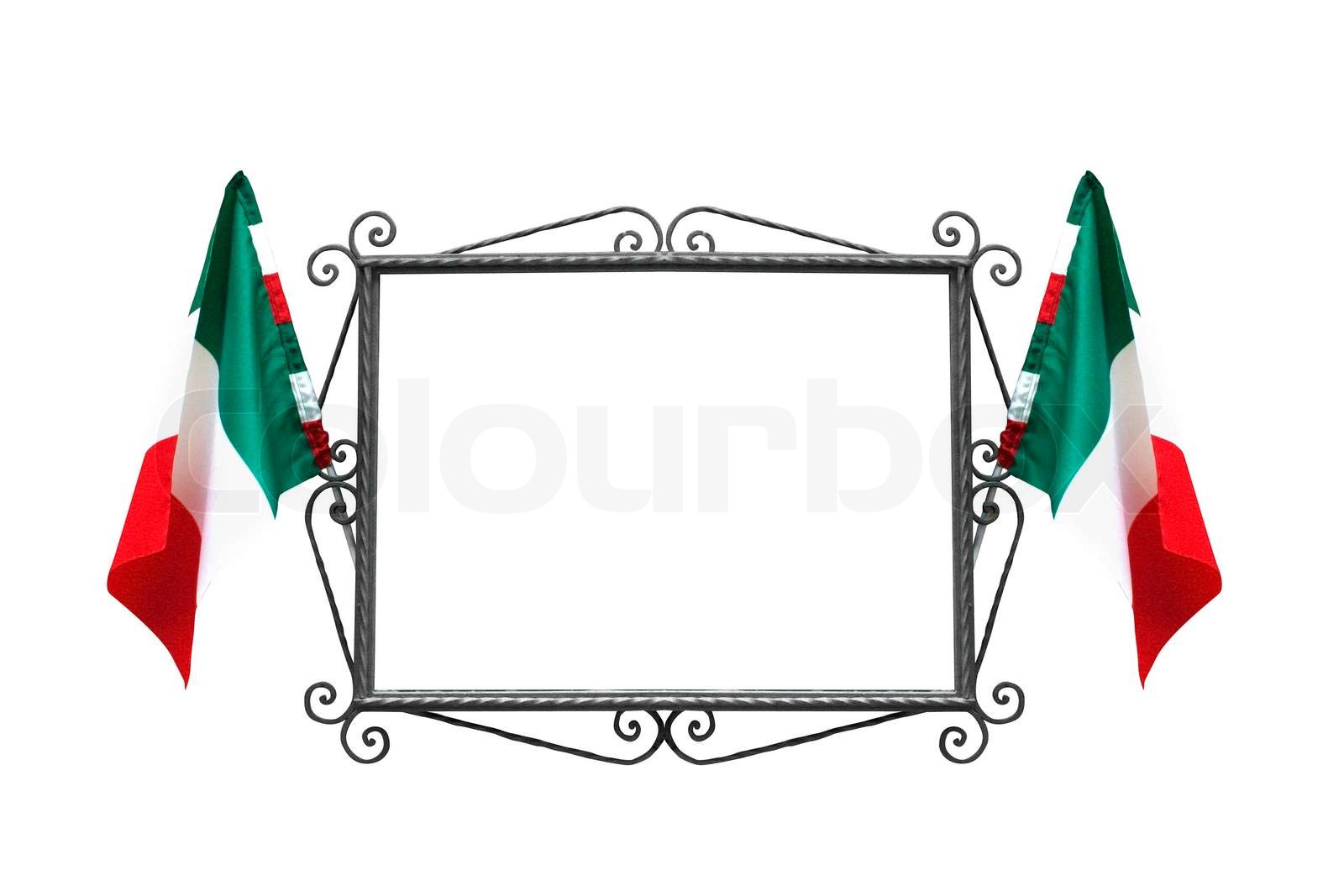 Italian frame with flags | Stock image | Colourbox