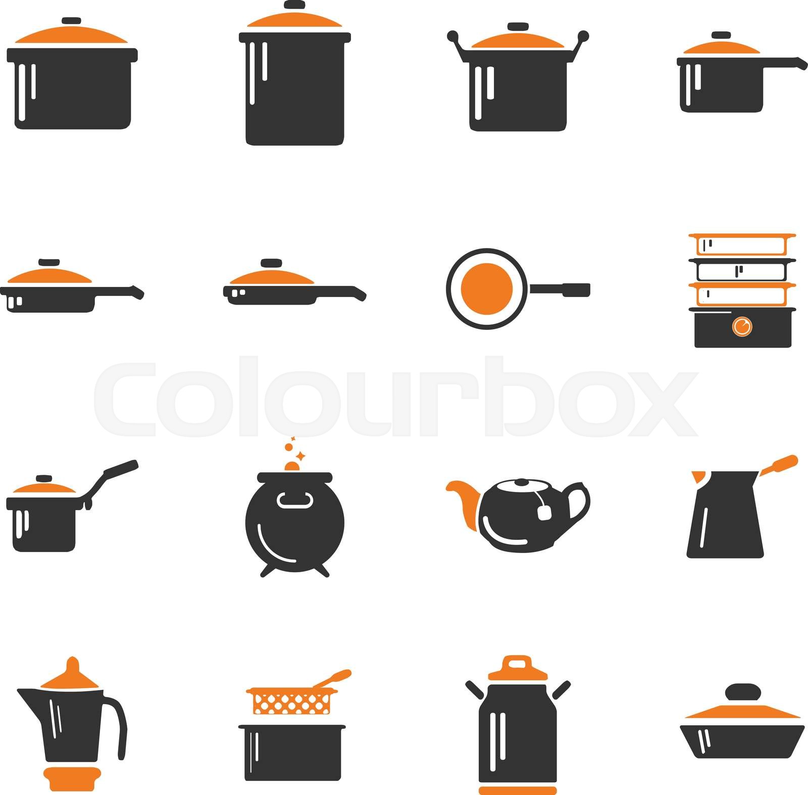 Dishes icons set | Stock vector | Colourbox