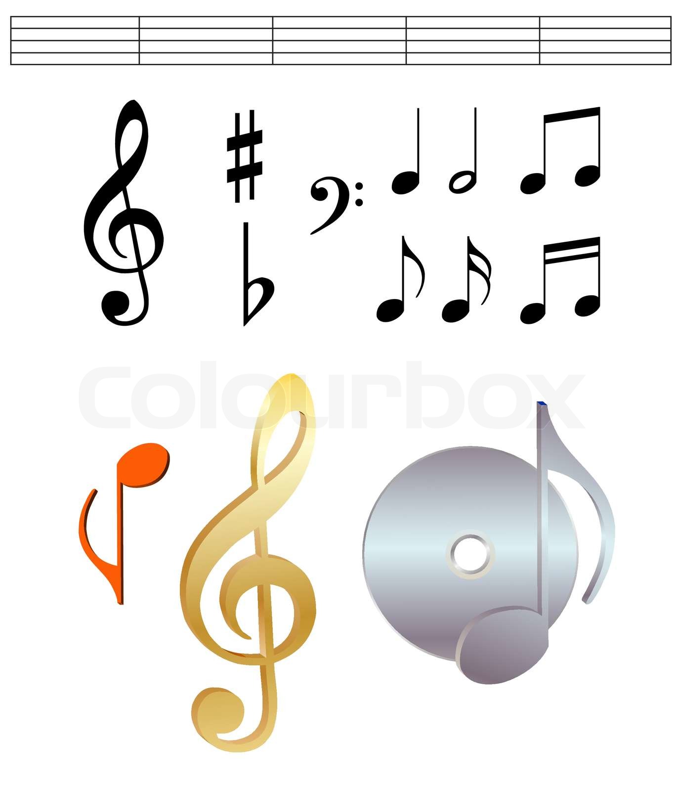 vektor musik noter | Stock vektor | Colourbox