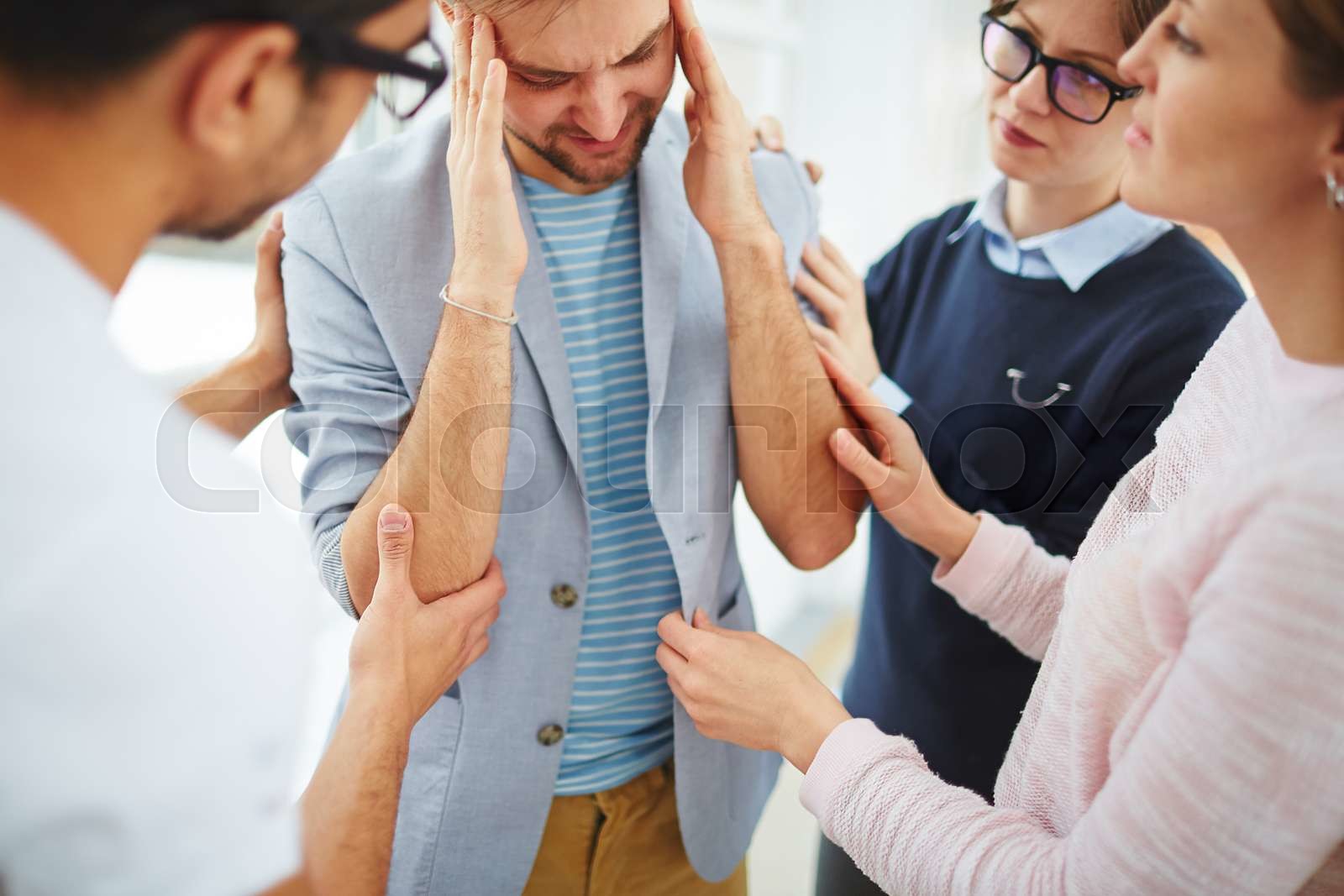 Sharing problem with friends | Stock image | Colourbox