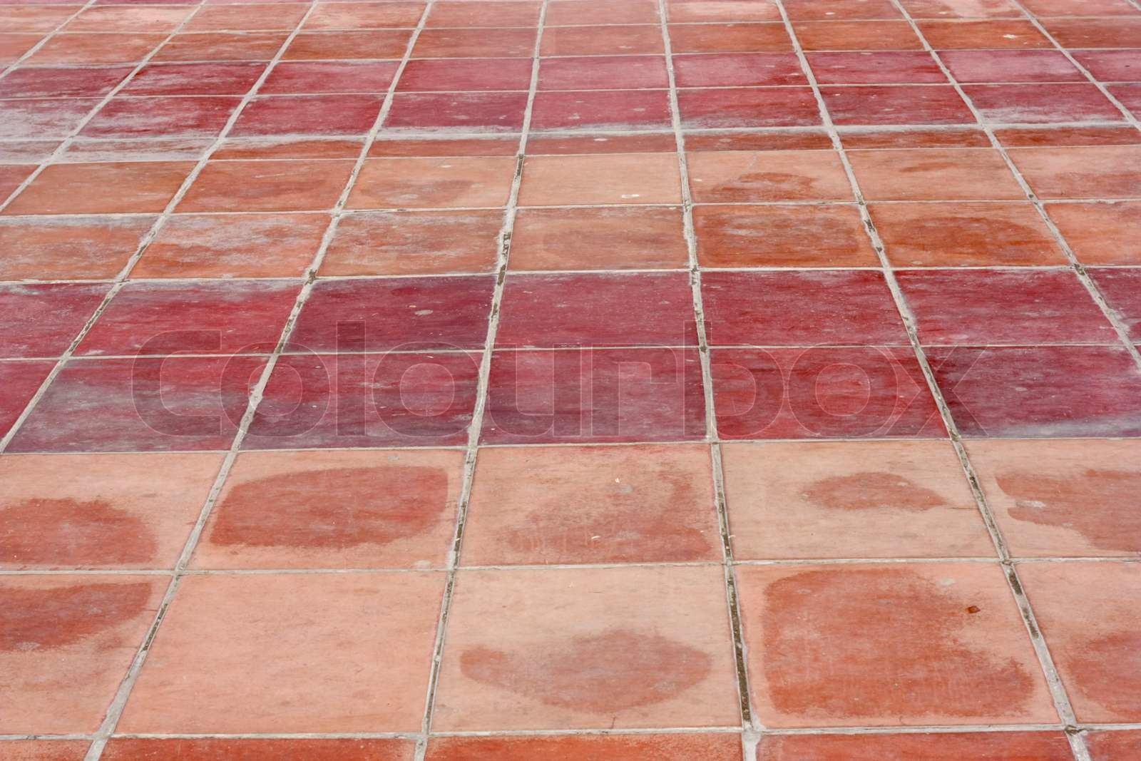 Perspektiv Square røde fliser gulv | Stock foto | Colourbox