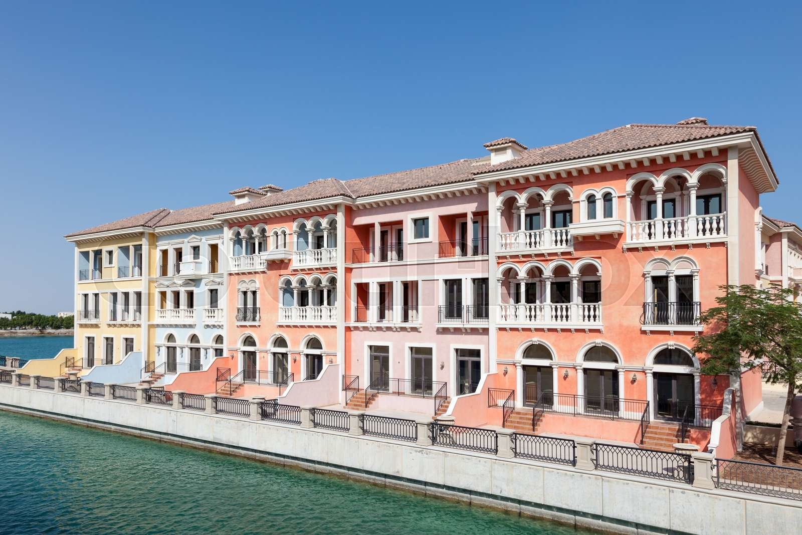 Buildings at the Qanat Quartier in Doha, Qatar | Stock image | Colourbox