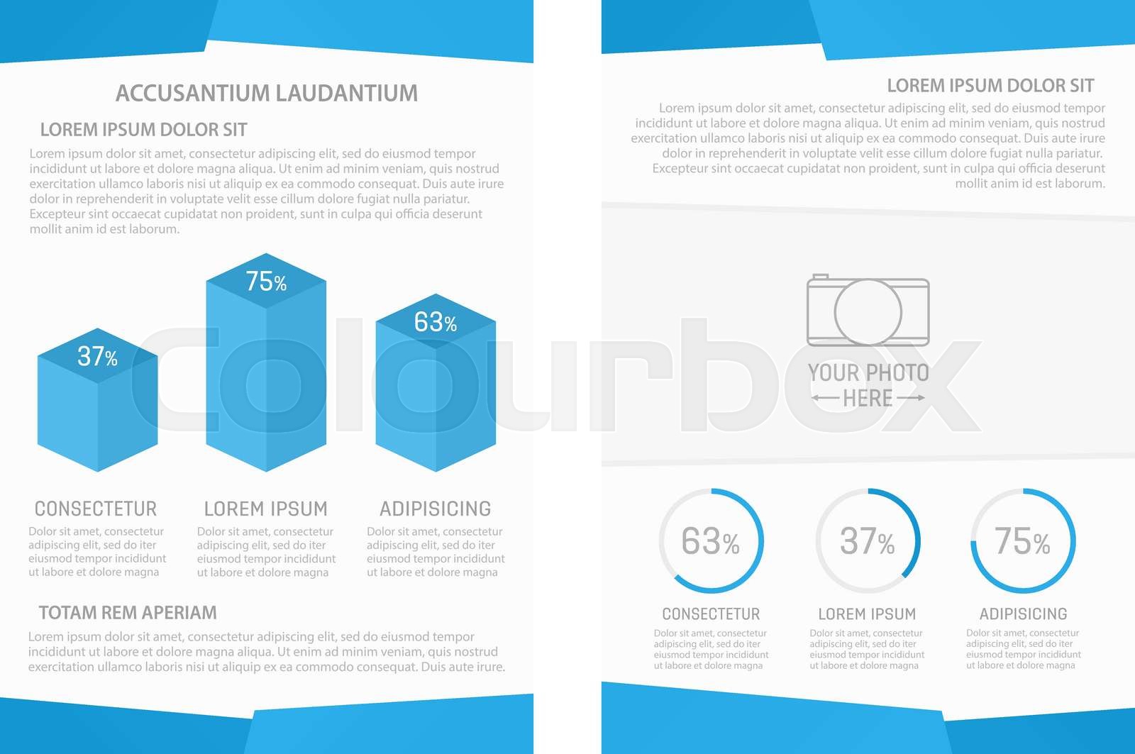 Vector flyer template design with front page and back page. Business ...