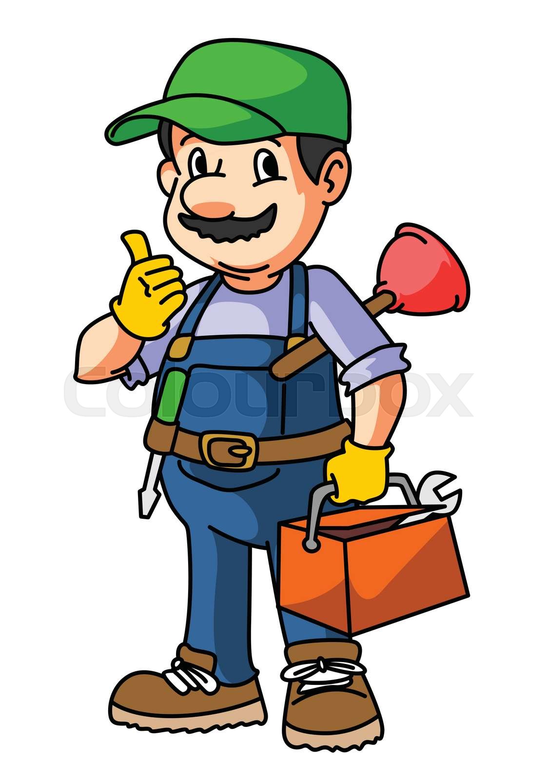 installateur, cartoon, clipart | Stock-Vektor | Colourbox