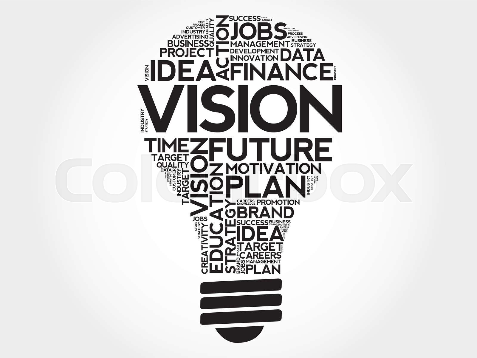 VISION bulb word cloud | Stock vector | Colourbox
