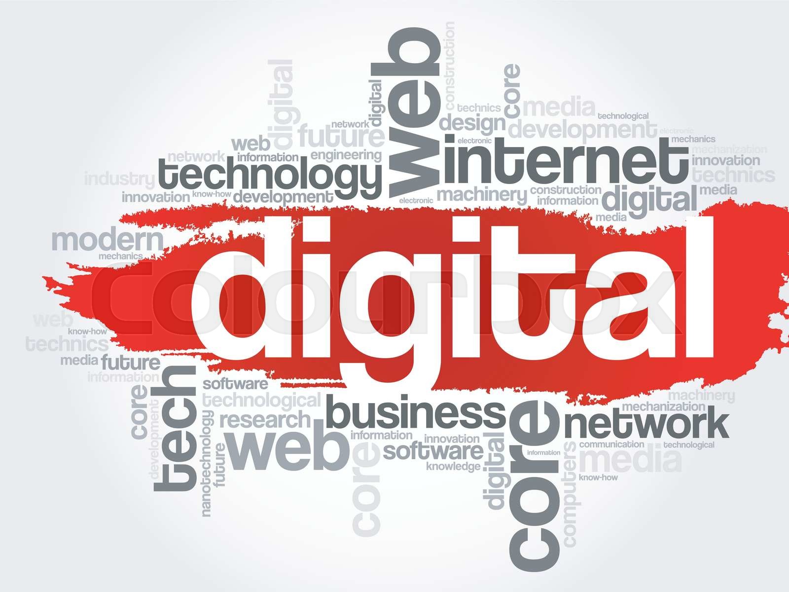 Digital word cloud | Stock vector | Colourbox