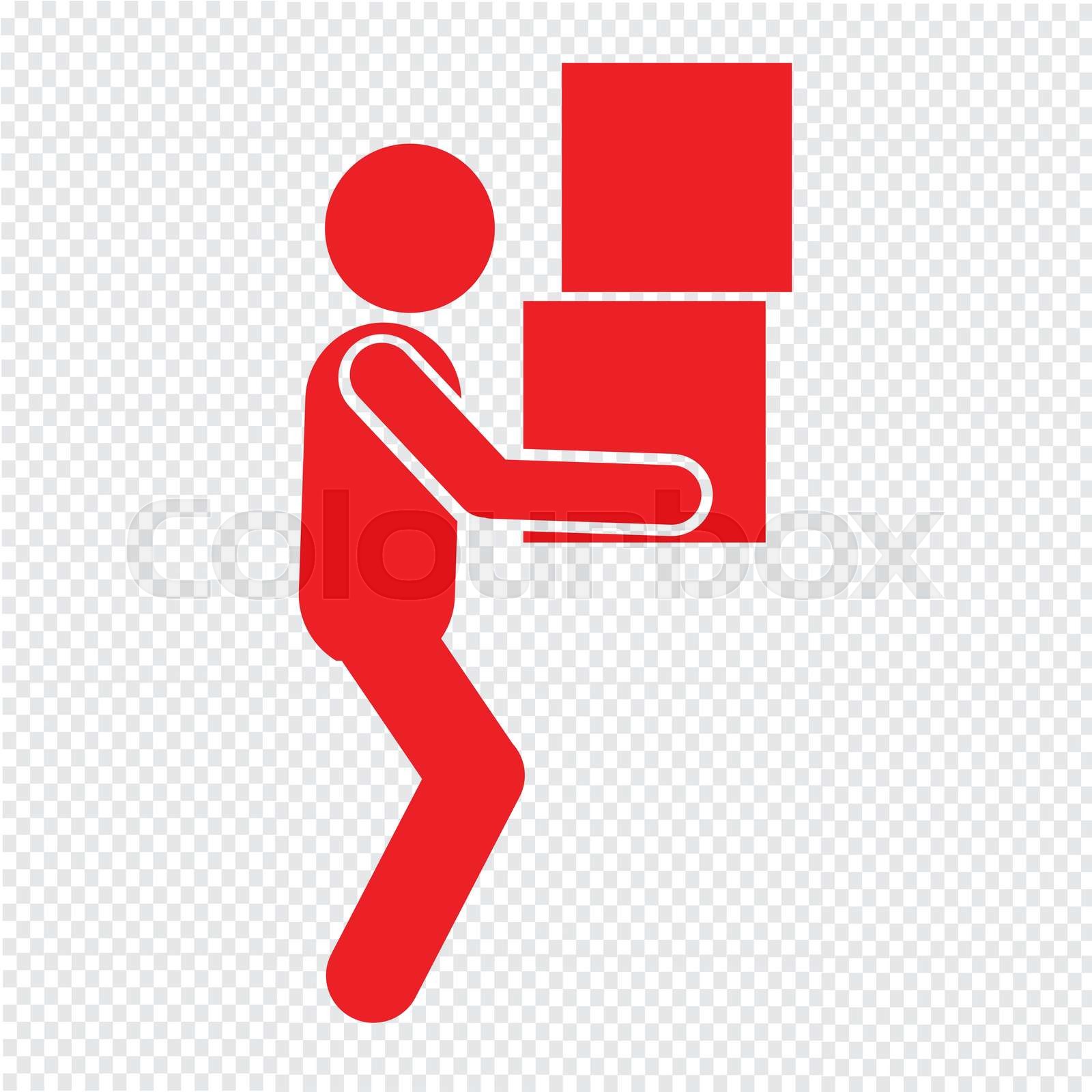 Man Moving Box Pictogram Icon Illustration design | Stock vector ...