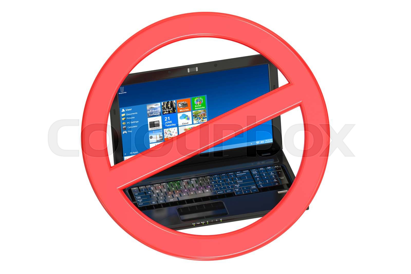 No Laptop Sign