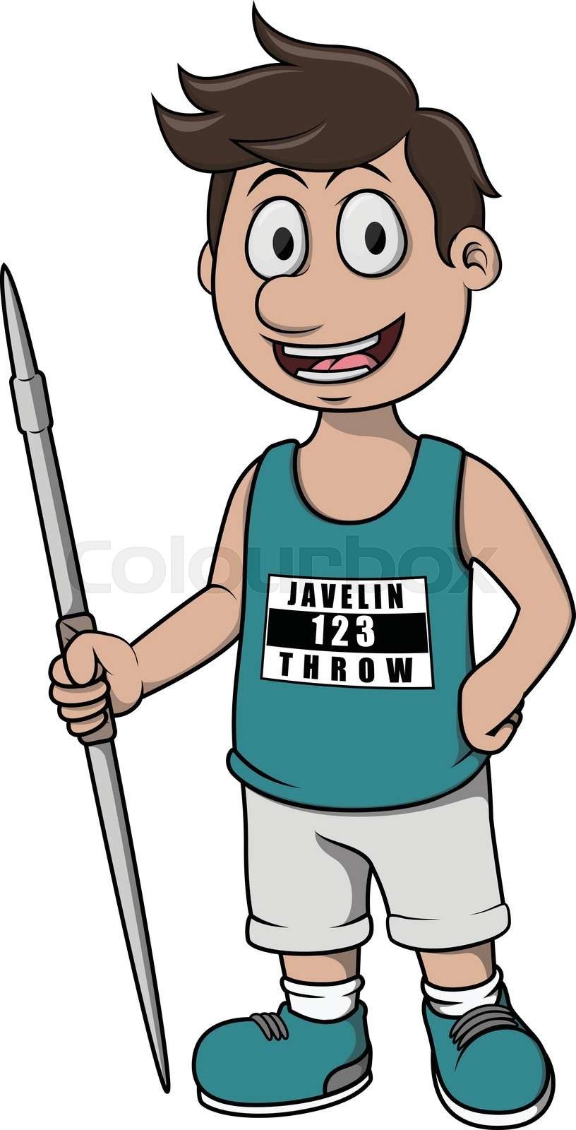 javelin throw cartoon design | Stock vector | Colourbox