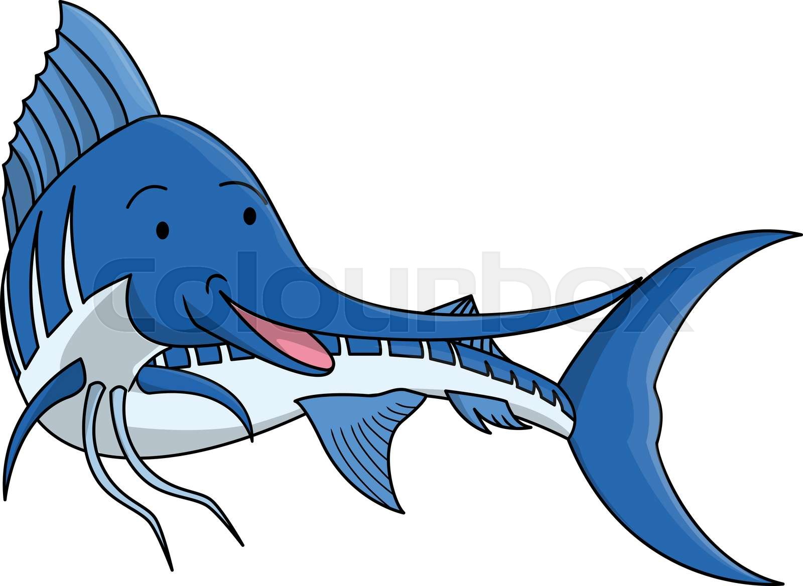Marlin fish cartoon Illustration | Stock vector | Colourbox