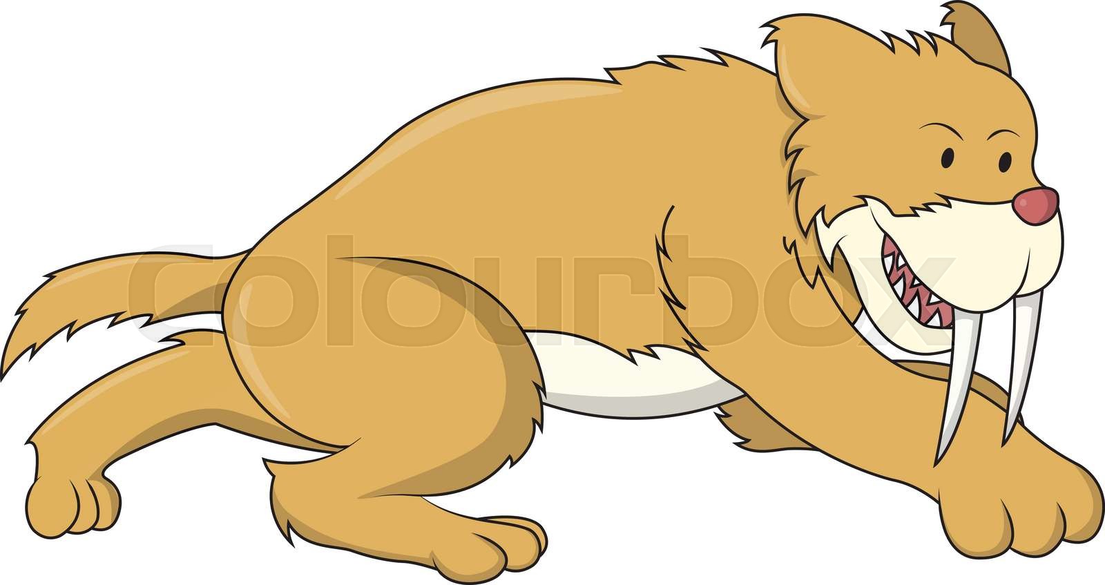 Saber tooth Cartoon Illustration | Stock vector | Colourbox