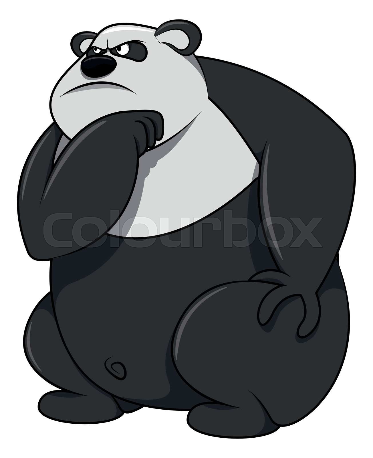 Thinking panda cartoon character | Stock vector | Colourbox