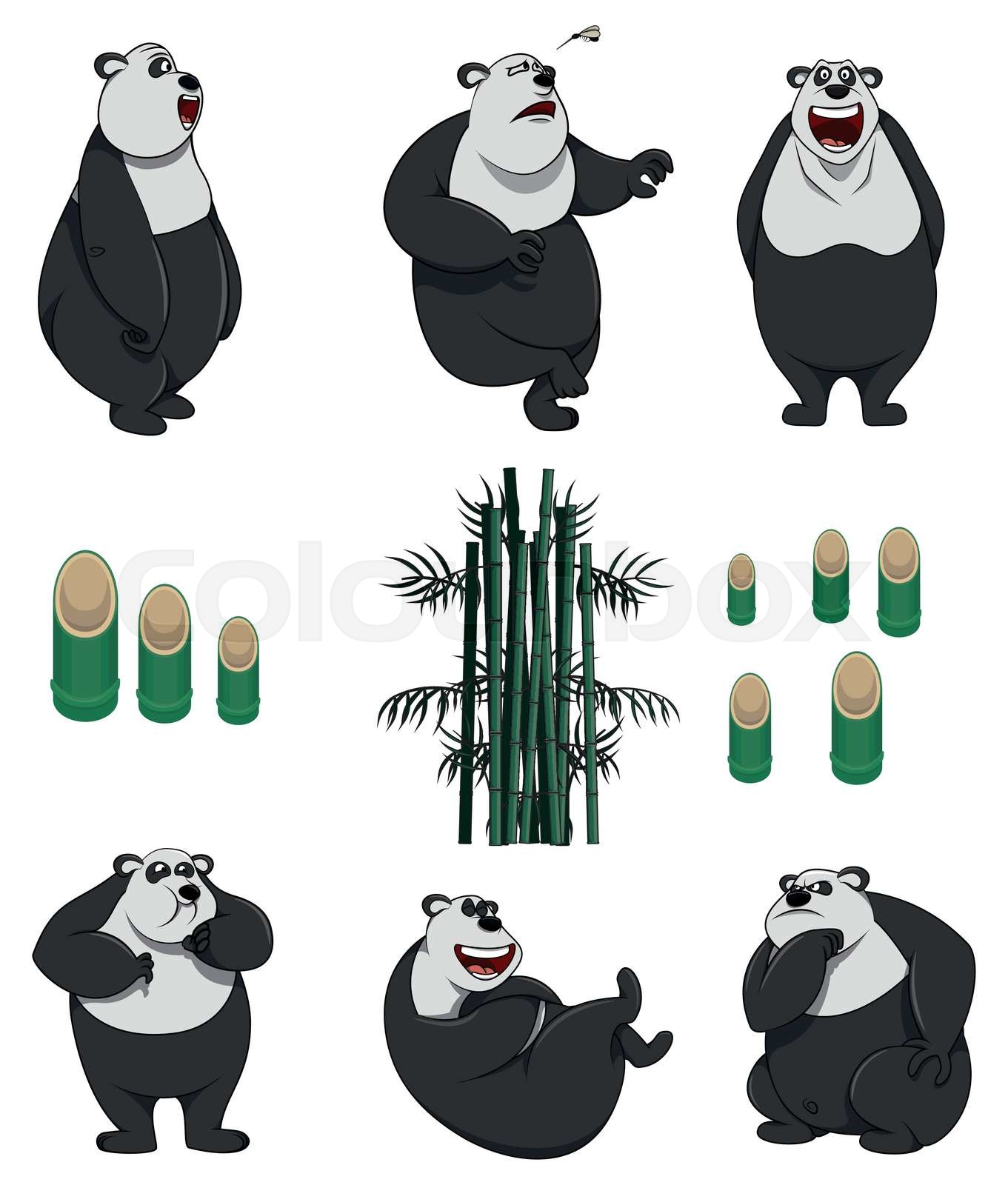 Panda character set collection | Stock vector | Colourbox
