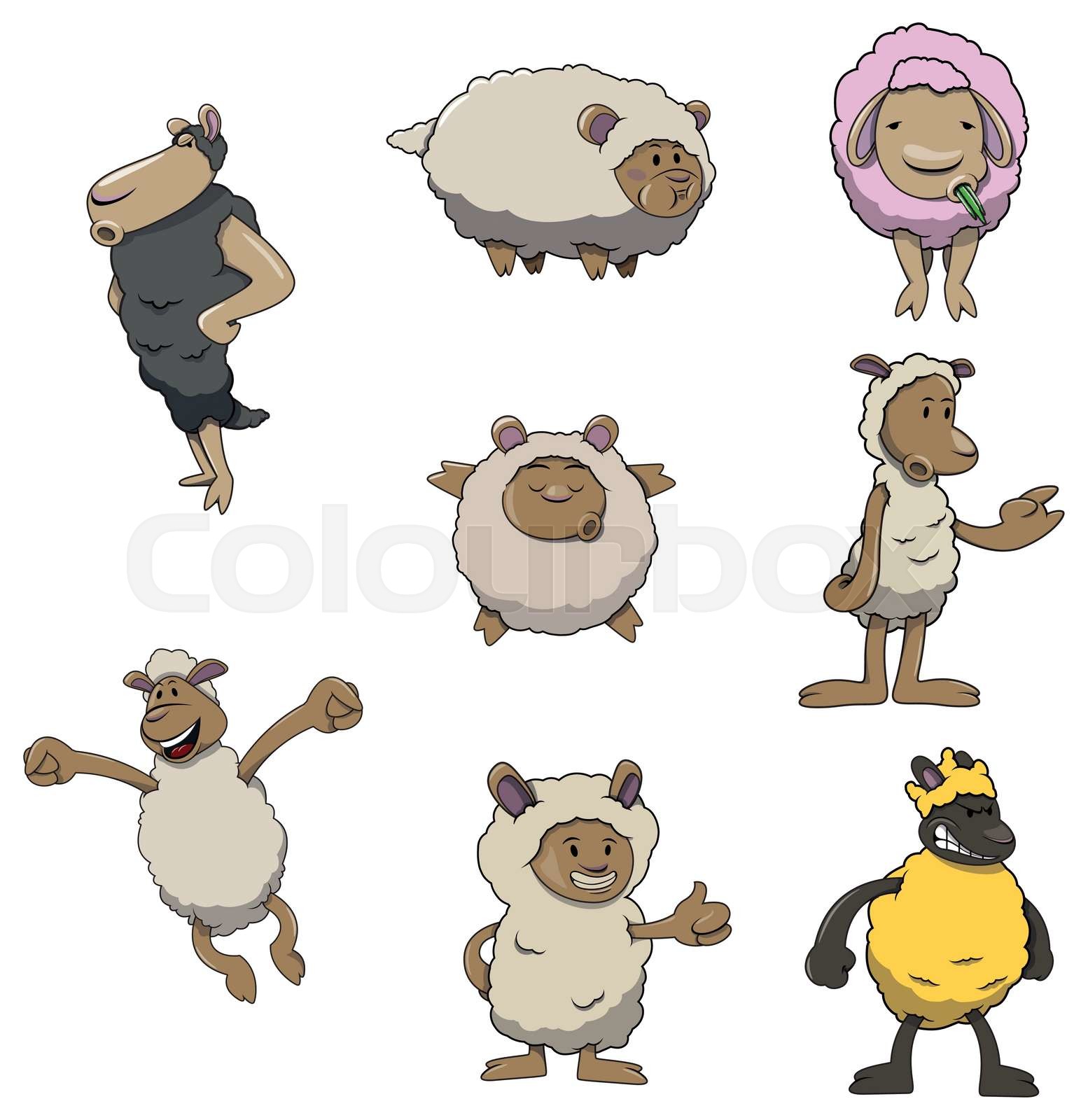Sheep character set collection | Stock vector | Colourbox