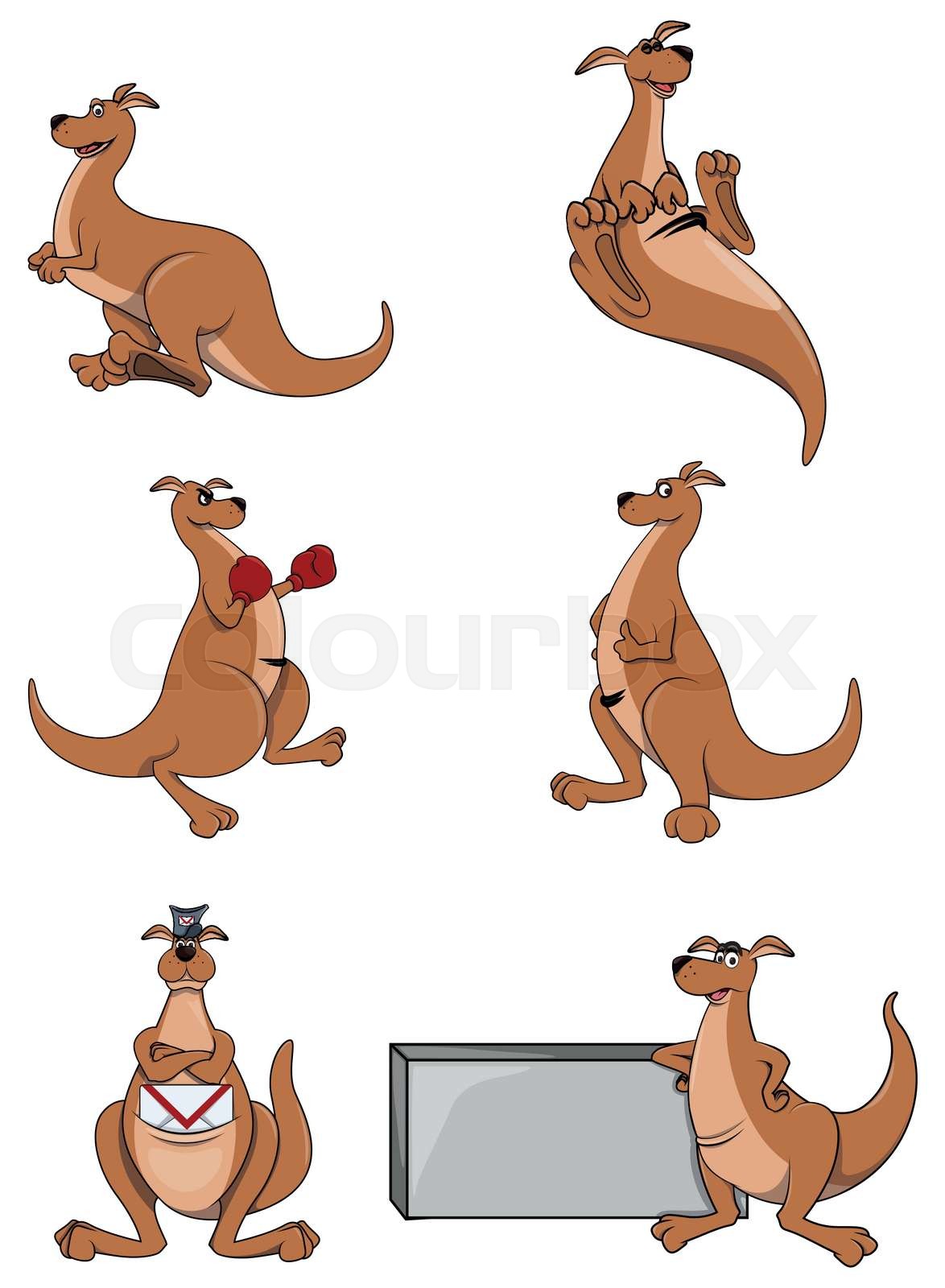 Kangaroo Character set collection | Stock vector | Colourbox