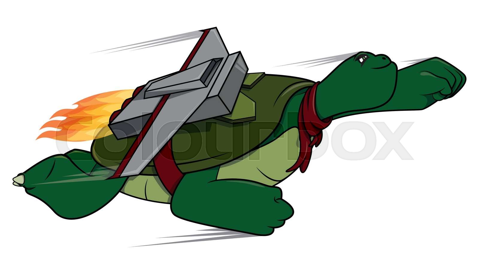 Flying Turtle cartoon illustration | Stock vector | Colourbox