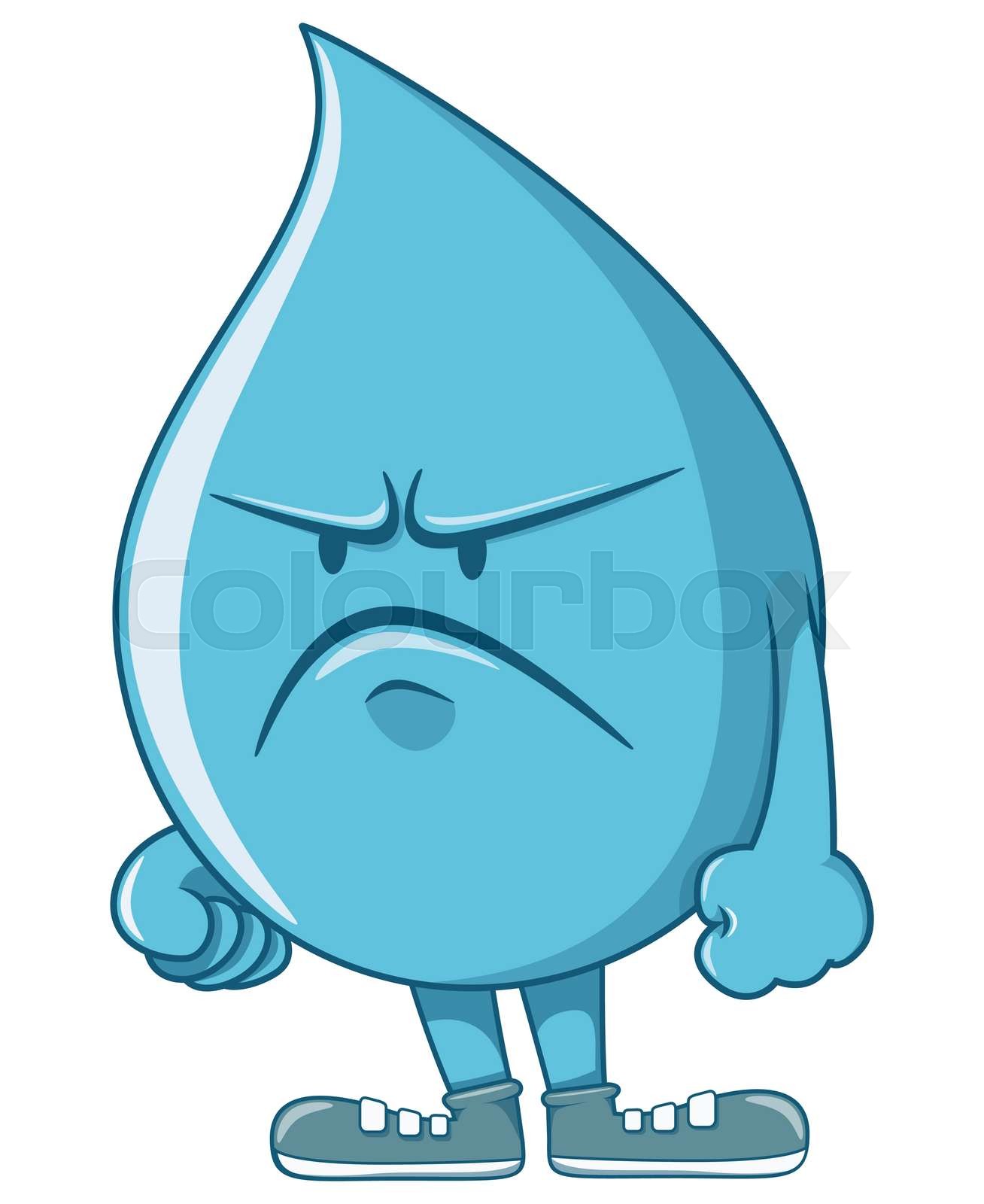 Angry water character | Stock vector | Colourbox