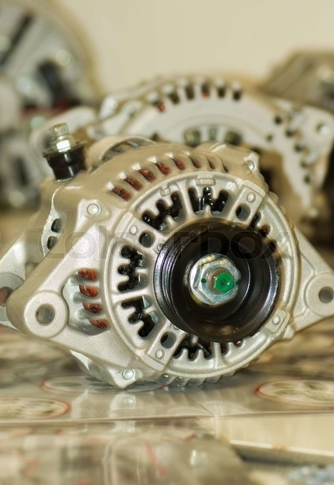 modern automotive power generating alternator ready to install | Stock ...