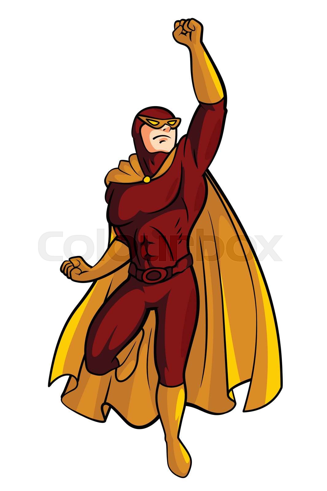 Red Super Hero Cartoon Illustration | Stock vector | Colourbox